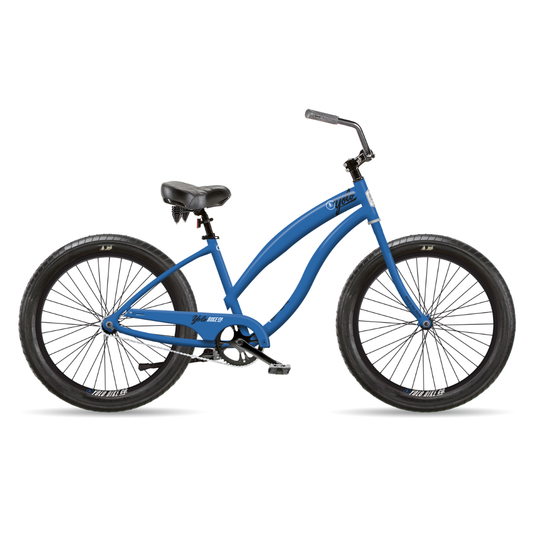 3" Fat Tire Beach Cruiser Bike - Ocean Blue | YOLO Board and Bike