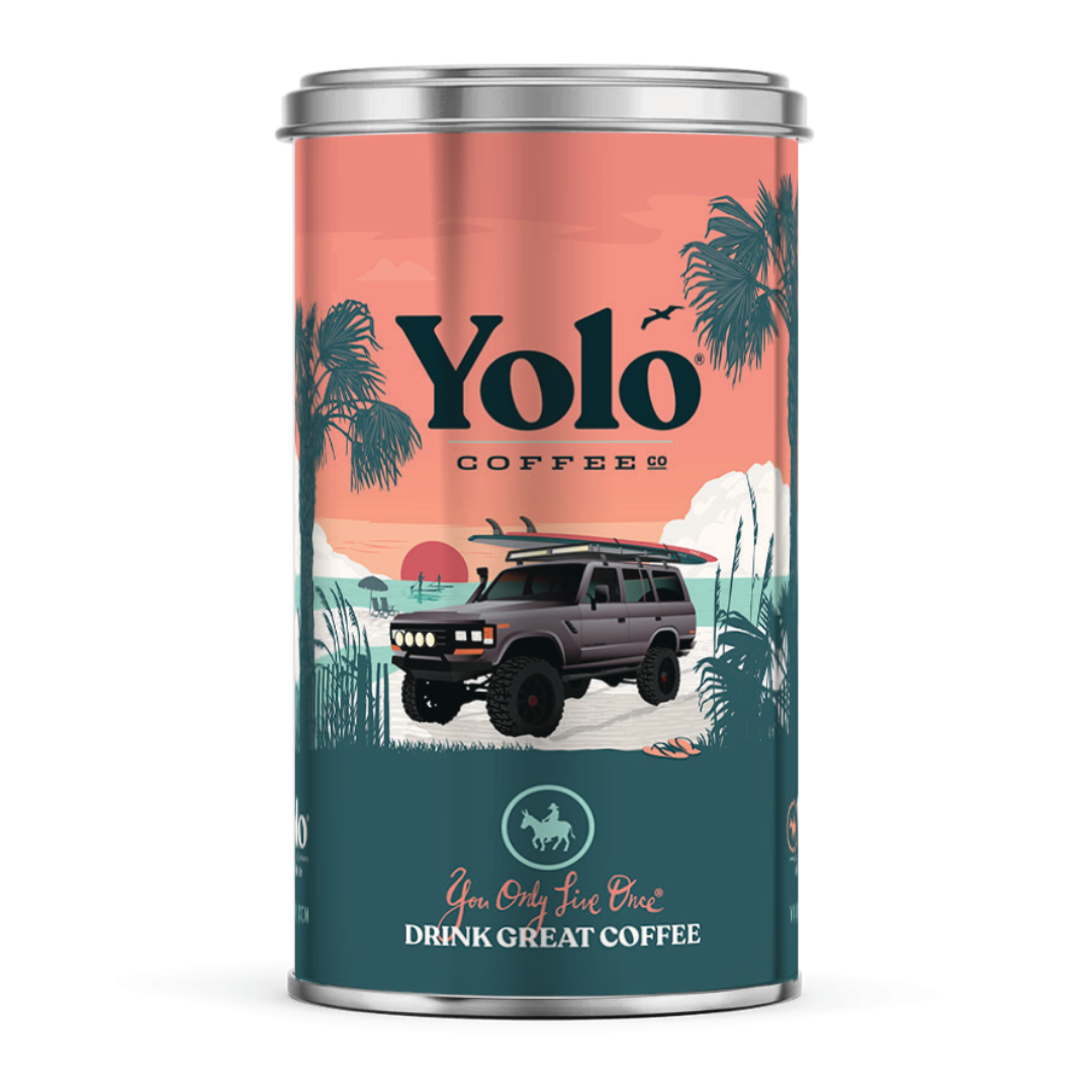 YOLO Coffee Co Collectable Tin | YOLO Board and Bike